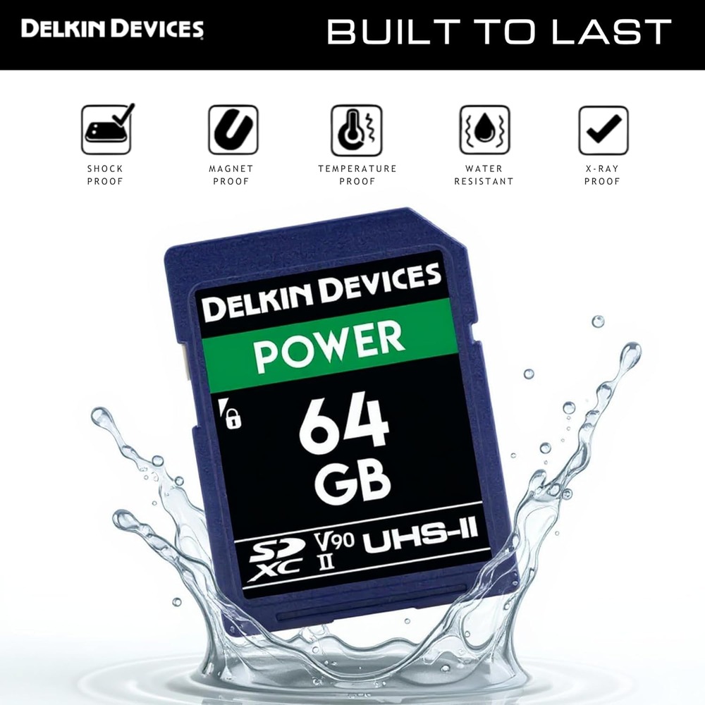 Delkin 64Gb POWER UHS-II SDXC - IntelDeals